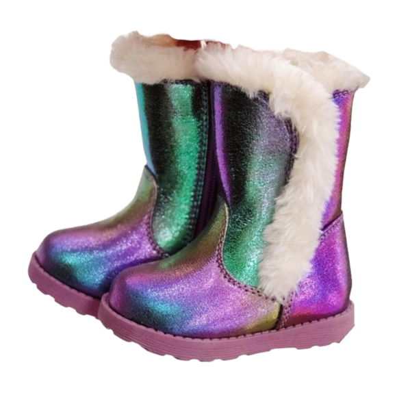 Cat & Jack | Shoes | Shearling Iridescent Winter Boots W Fauxfur And ...